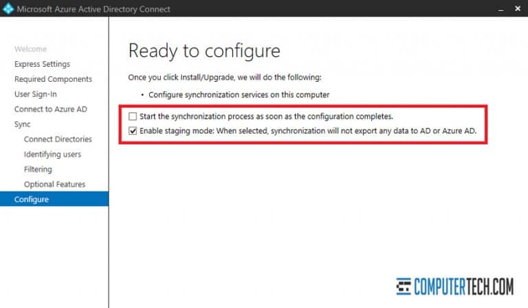 A Step by Step Install of Azure Active Directory Connect